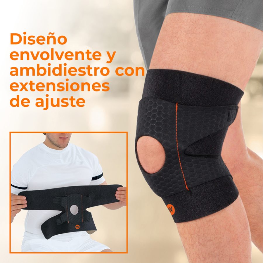 Rodillera Abierta con Refuerzo Rotuliano + Hilos Cobre - Medivaric